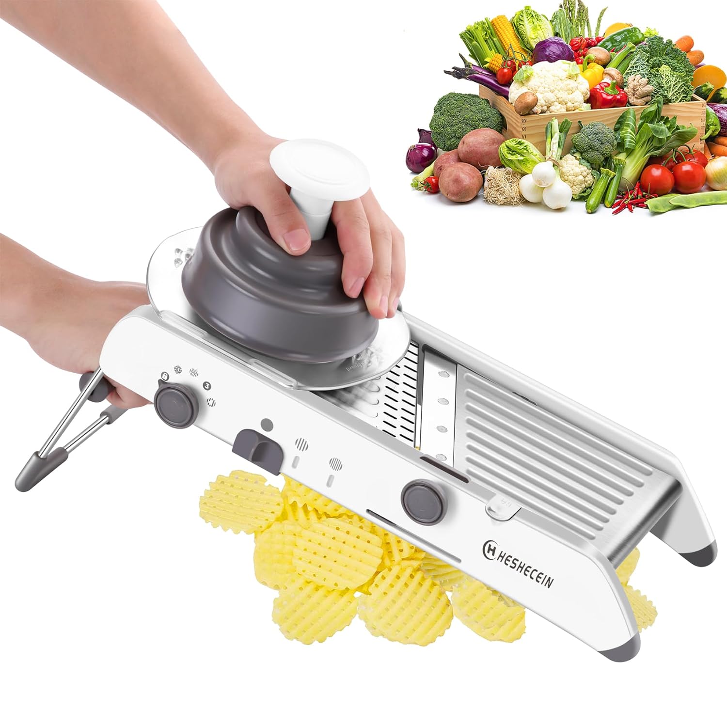 Buy Adjustable Mandoline Slicer for Kitchen,Stainless Steel Vegetable ...