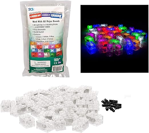 Amazon.com: SCS Direct Light Up Building Blocks Bricks with On/Off ...