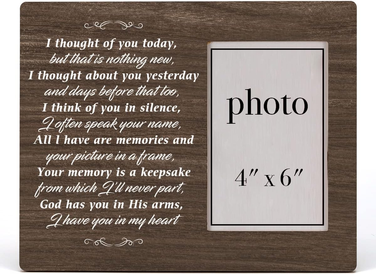 Amazon.com - HOIJAUMAI Memorial Wood Picture Frame Gift, Rustic Wooden ...