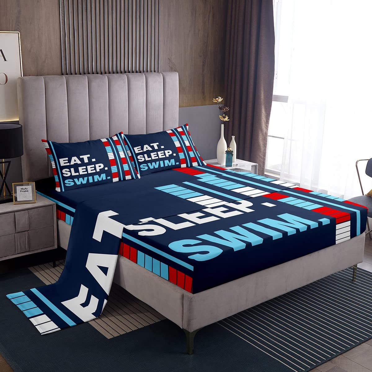 Amazon.com: Feelyou Kids Swimmer Sheets Set Twin Size Water Sports ...