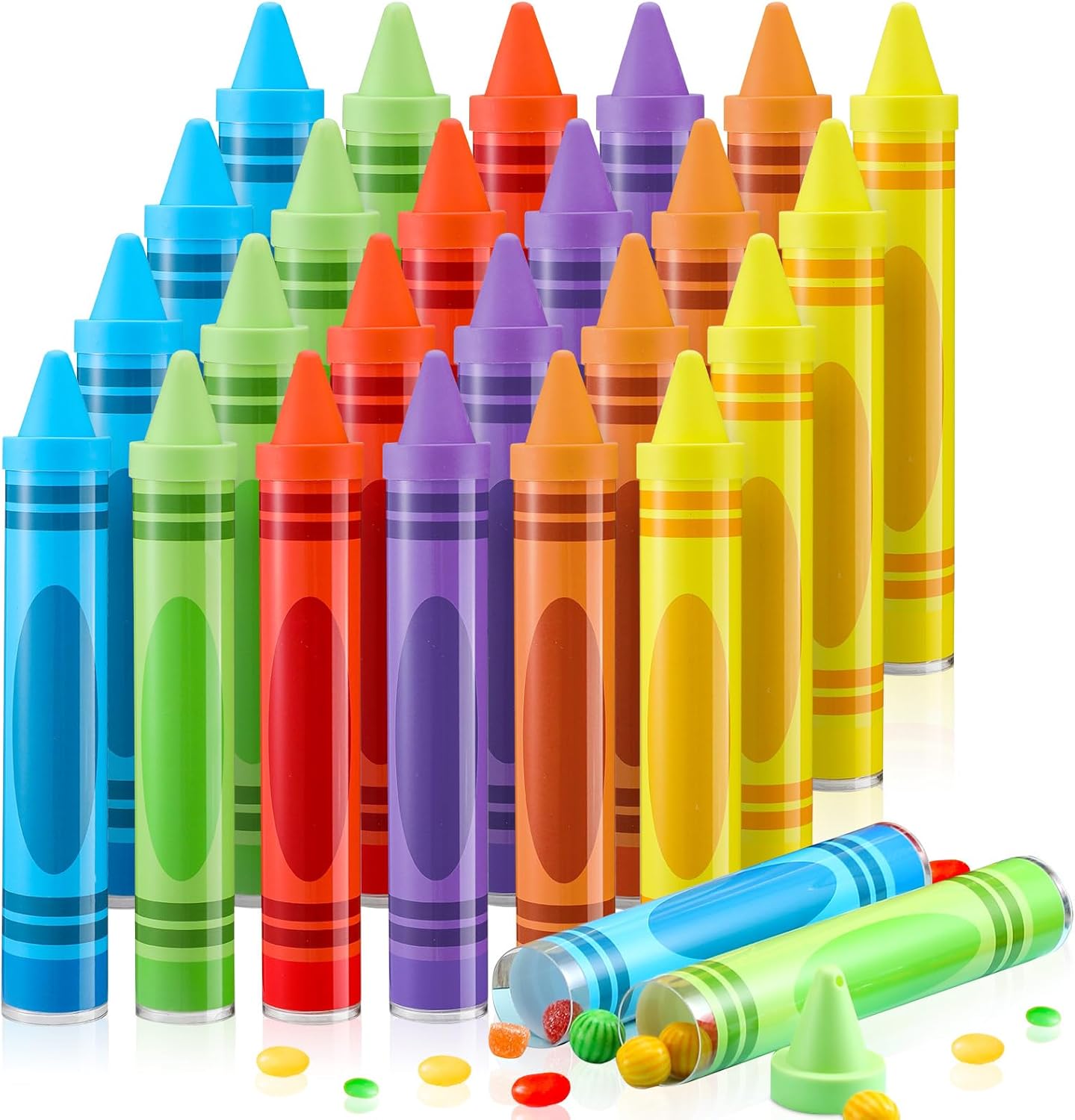 Amazon.com: Lallisa 24 Pcs Rainbow Sorting Crayons Container for Kids ...