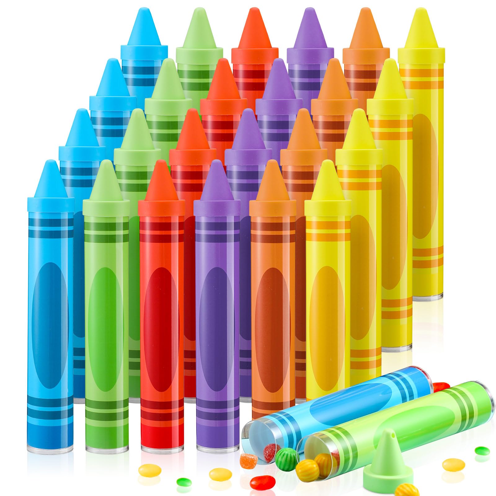 Amazon.com: Lallisa 24 Pcs Rainbow Sorting Crayons Container for Kids ...