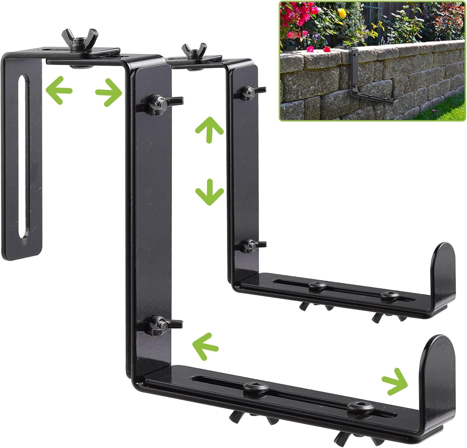 Amazon.com: Adjustable Planter Box Bracket, Adjustable Window Box ...