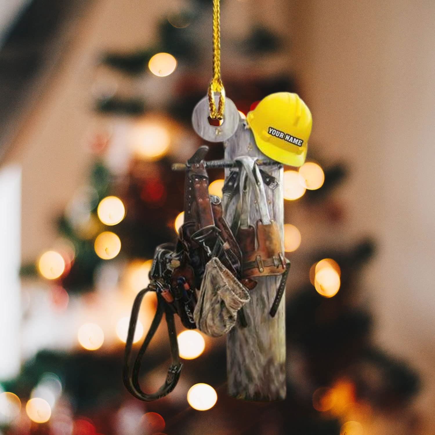 Amazon.com: HomeDesign Personalized Lineman Ornament Custom Lineman ...