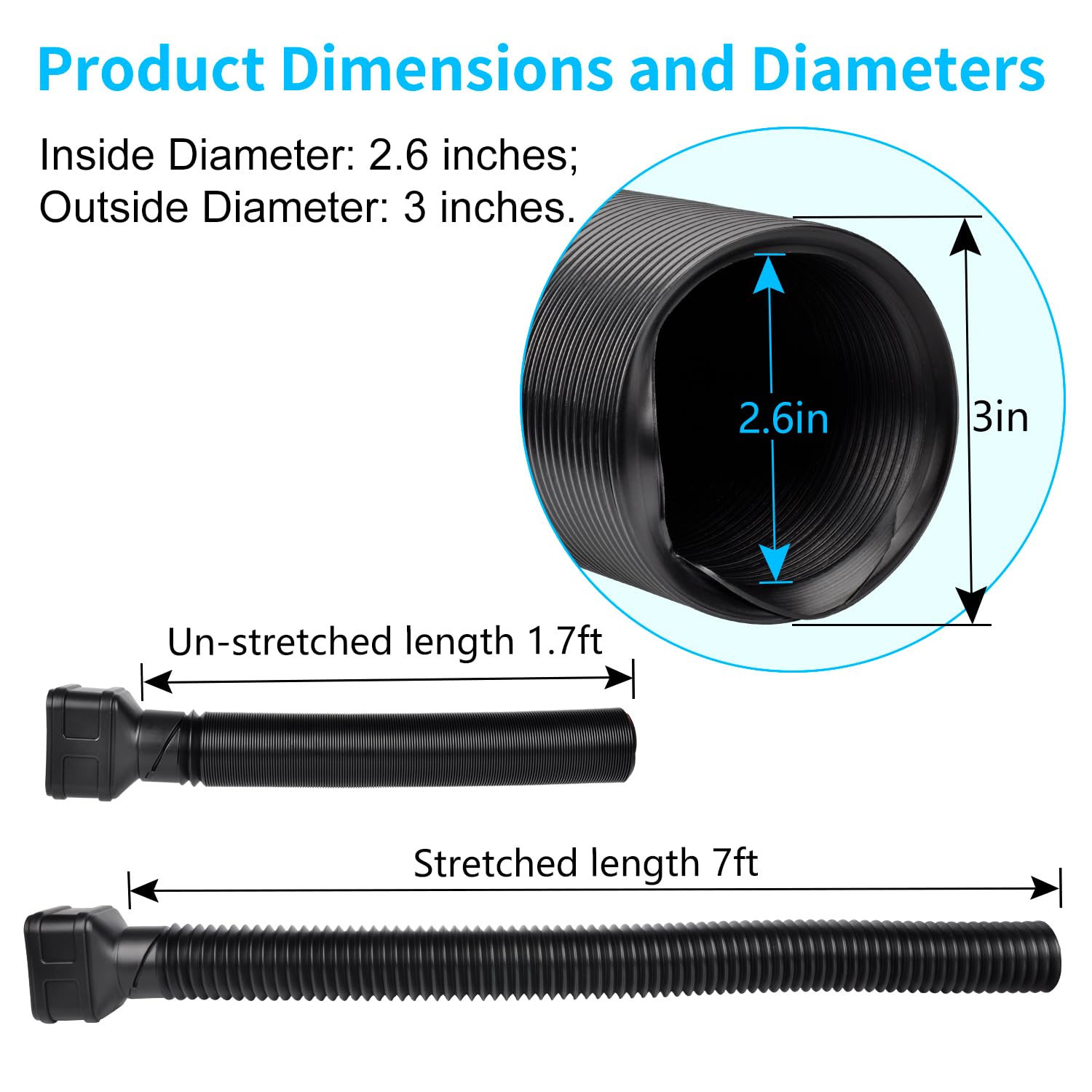 Snapklik.com : 7ft Long Gutter Downspout Extensions, 3" Gutter ...