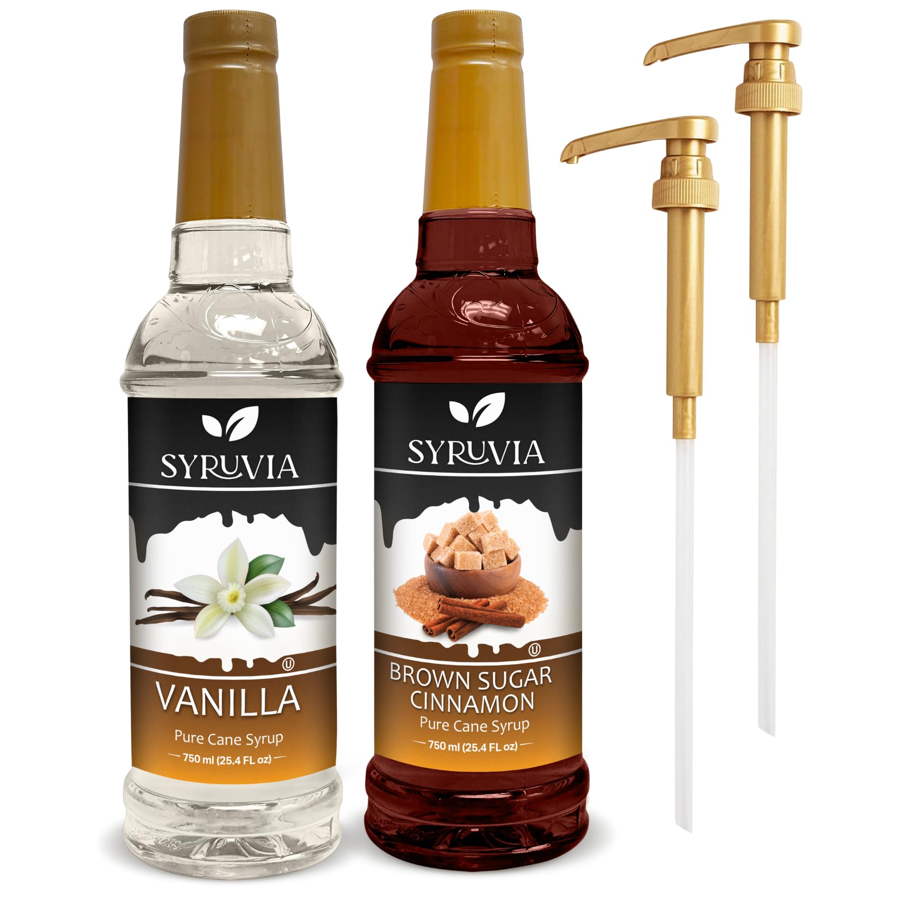 Amazon.com: Syruvia Coffee Syrup Variety Pack Vanilla & Brown Sugar ...