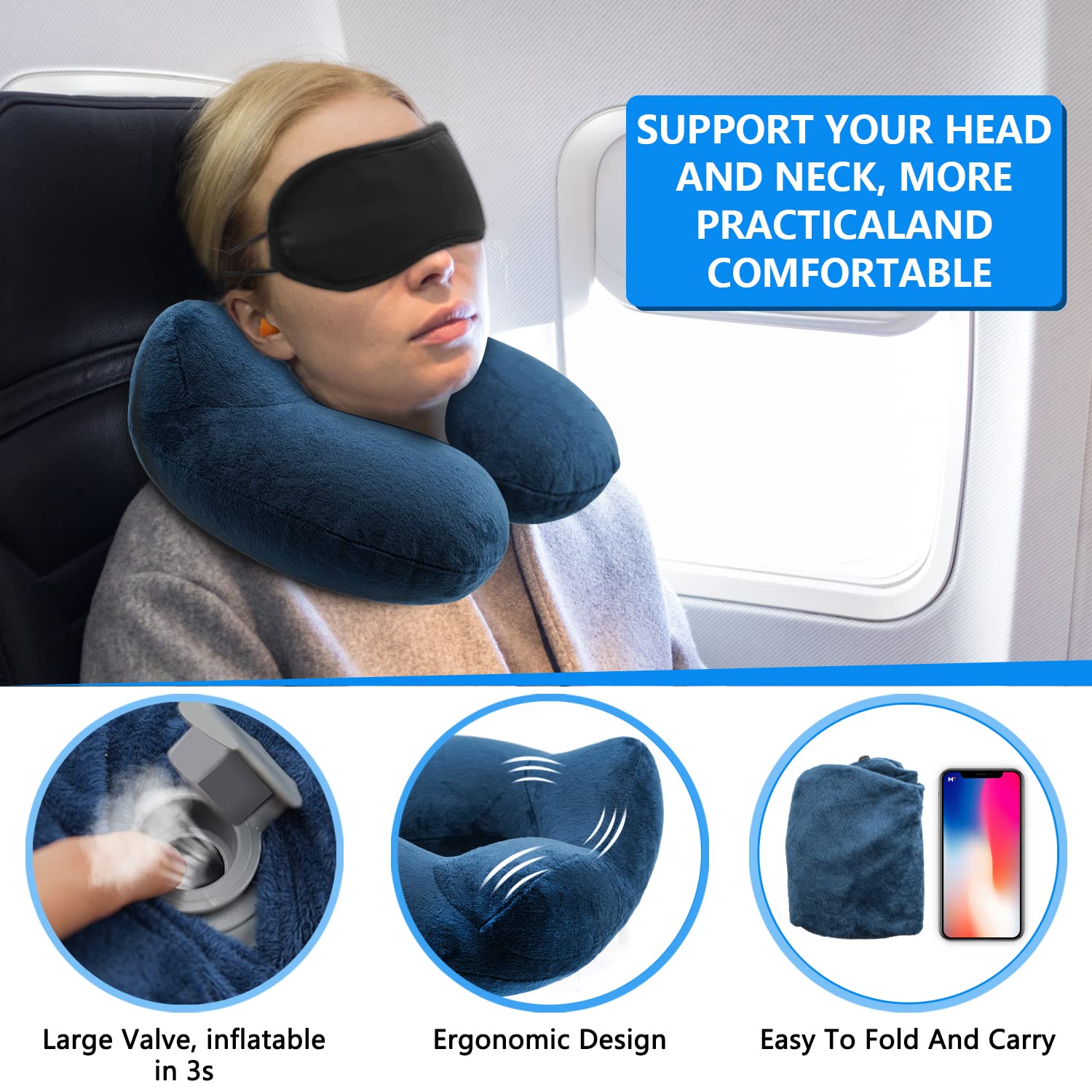 Inflatable Travel Neck Pillow Shop Kmall Inflatable Travel Neck Pillow
