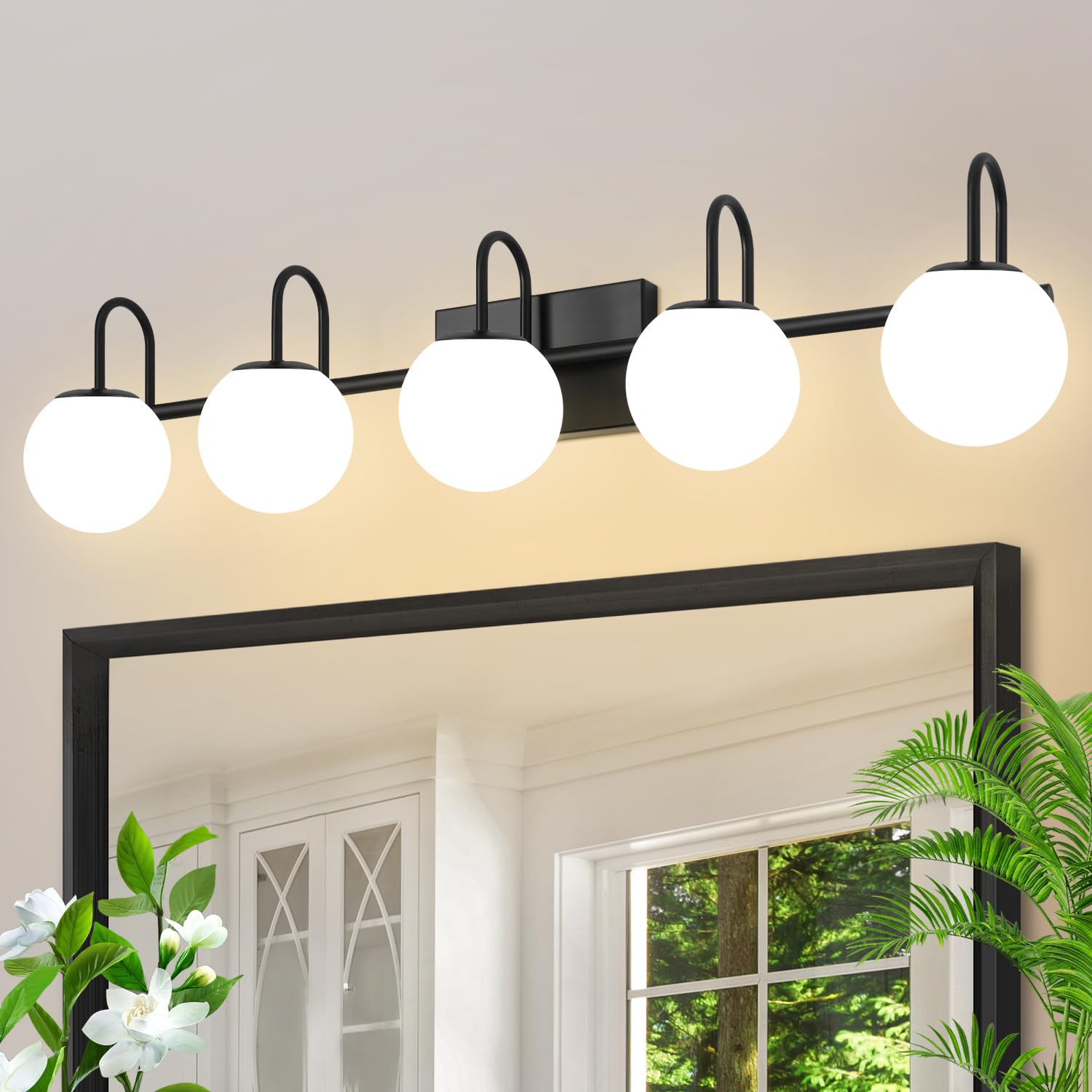 Mid Century Modern Vanity Light Matte Black Bathroom Light Fixtures ...