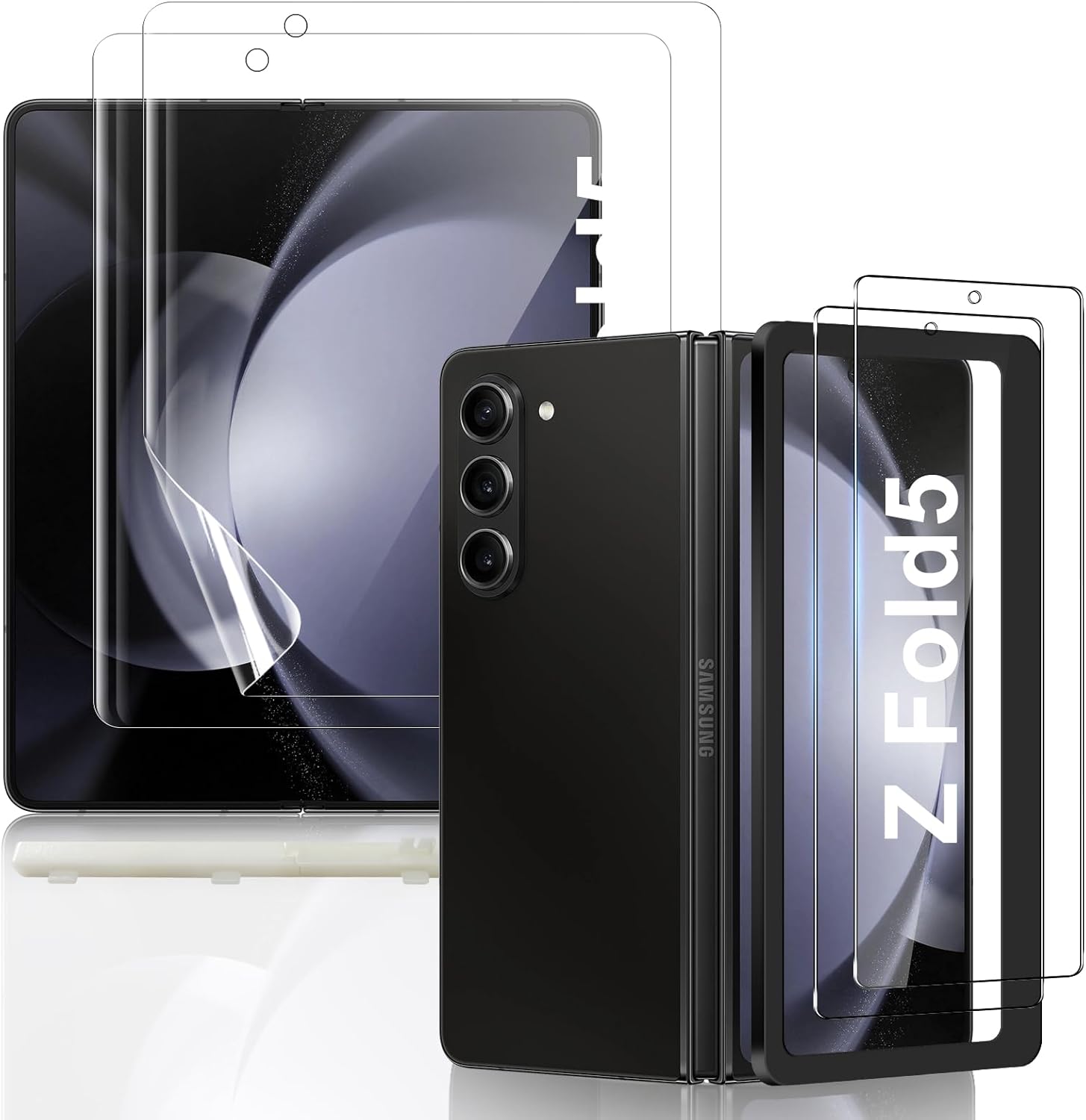 Amazon.com: JEHOO [2Set 6PCS] Screen Protector for Galaxy Z Fold 5, 2 ...