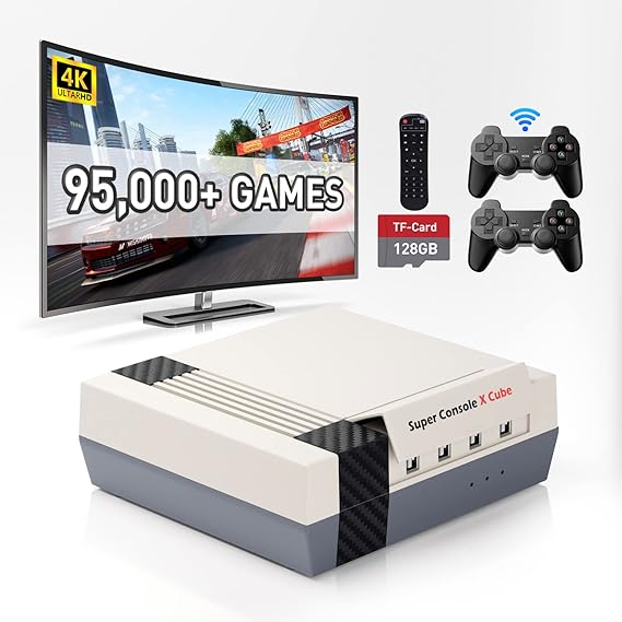Kinhank Retro Games Console 128GB, Super Console X Cube Plug & Play ...