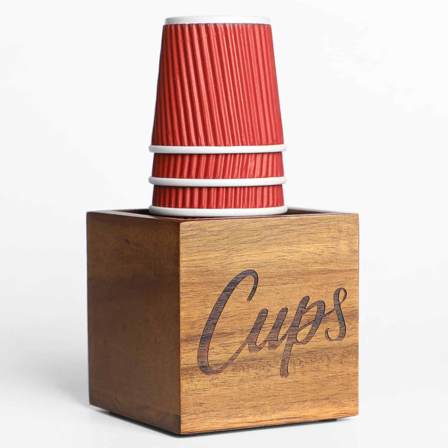 Amazon.com: LBEMEY Acacia Wood Cup Holder, Party Cup Organizer Storage ...