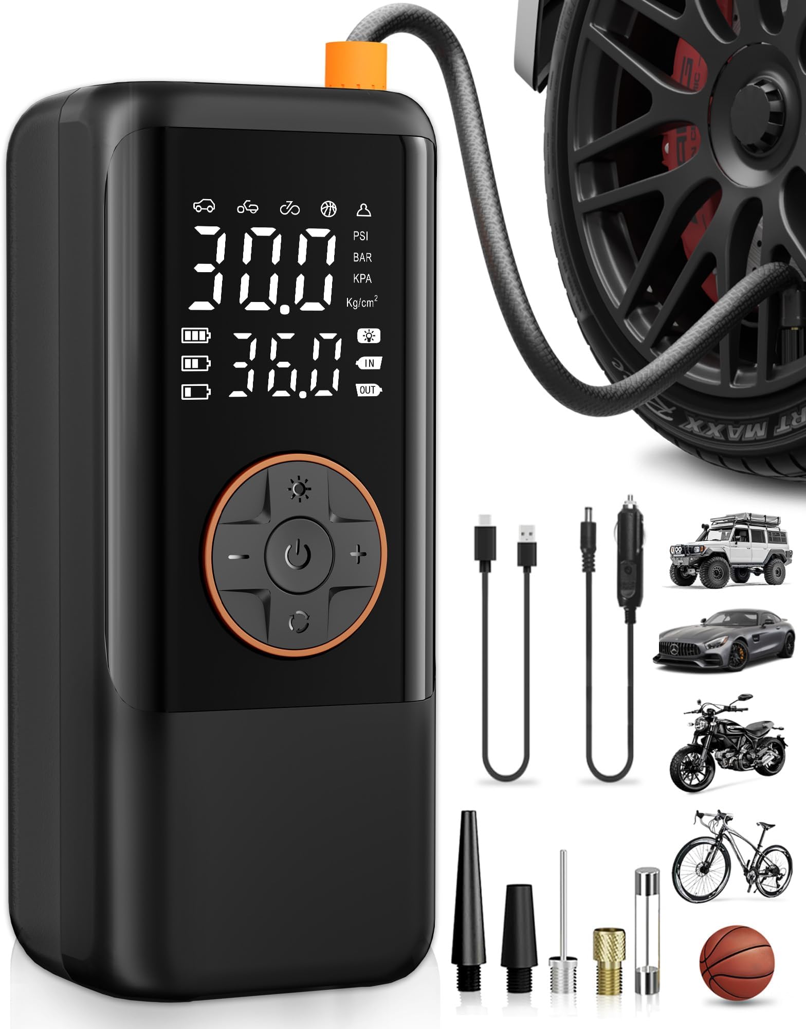 Amazon.com: Tire Inflator Portable Air Compressor - Battery Powered ...