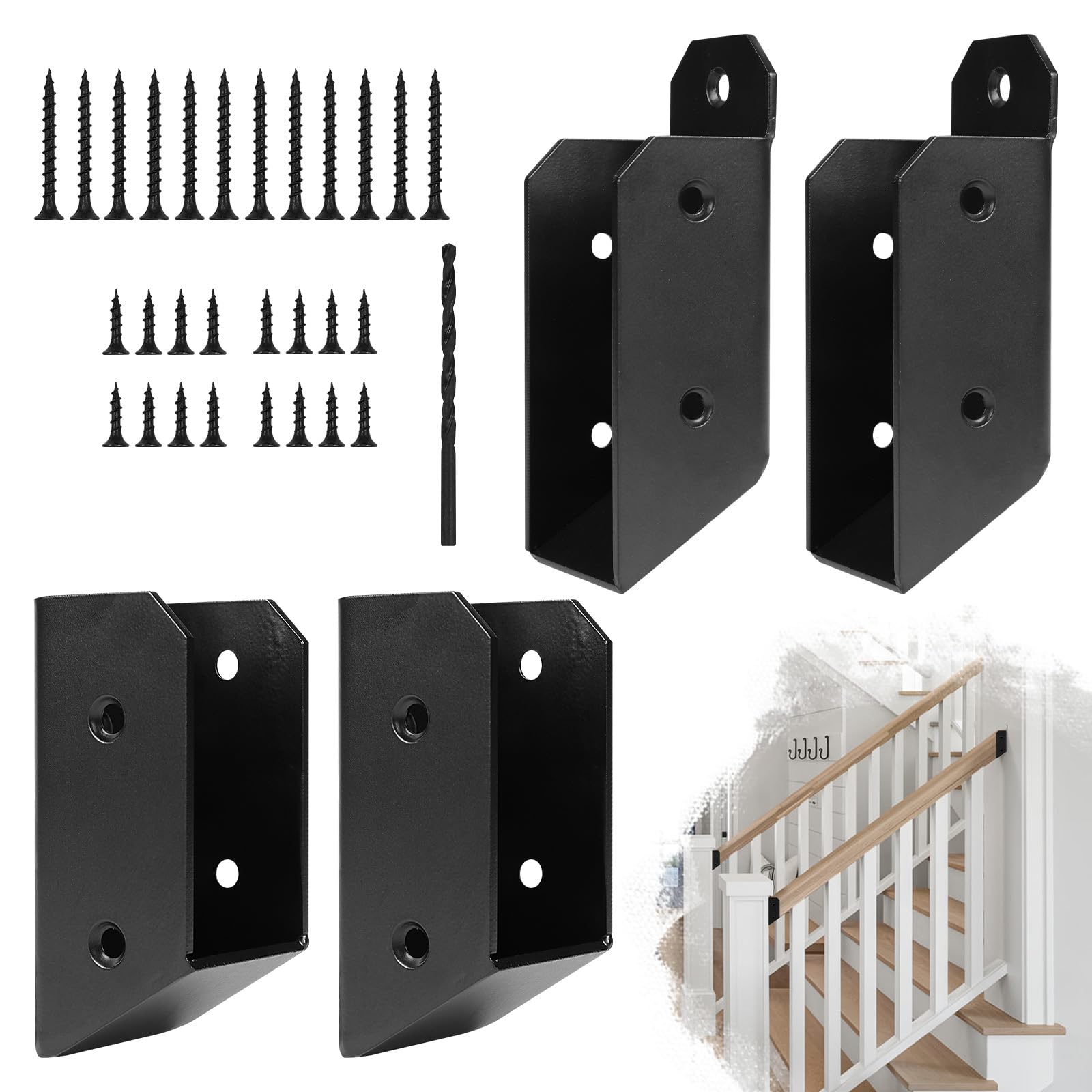 Snapklik.com : Rasugarlary 2 Set Stair Railing Hangers, 30 Deck Railing ...