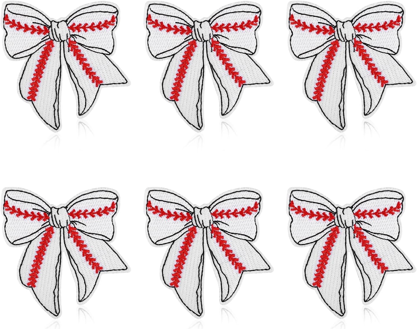 Amazon.com: 6pcs Baseball Bow Iron on Patches, Sports Style Embroidered ...