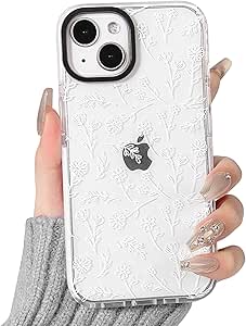 Amazon.com: NITITOP Compatible for iPhone 13/14 Case Cute Flower Floral Clear for Women Girl ...