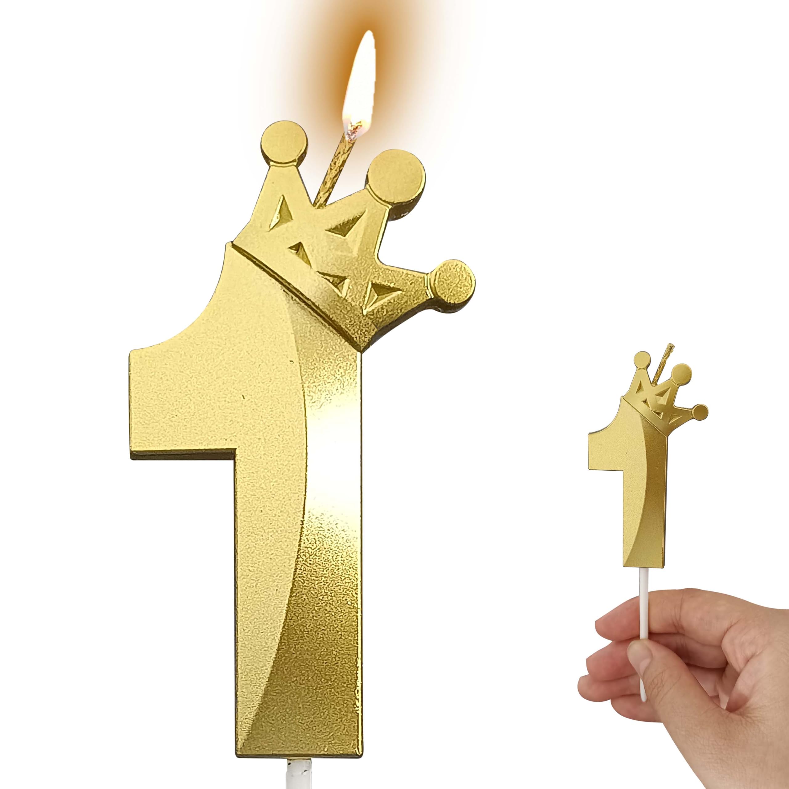 Amazon.com: The Gold Number 1 Birthday Candle for Cake is Beautiful ...