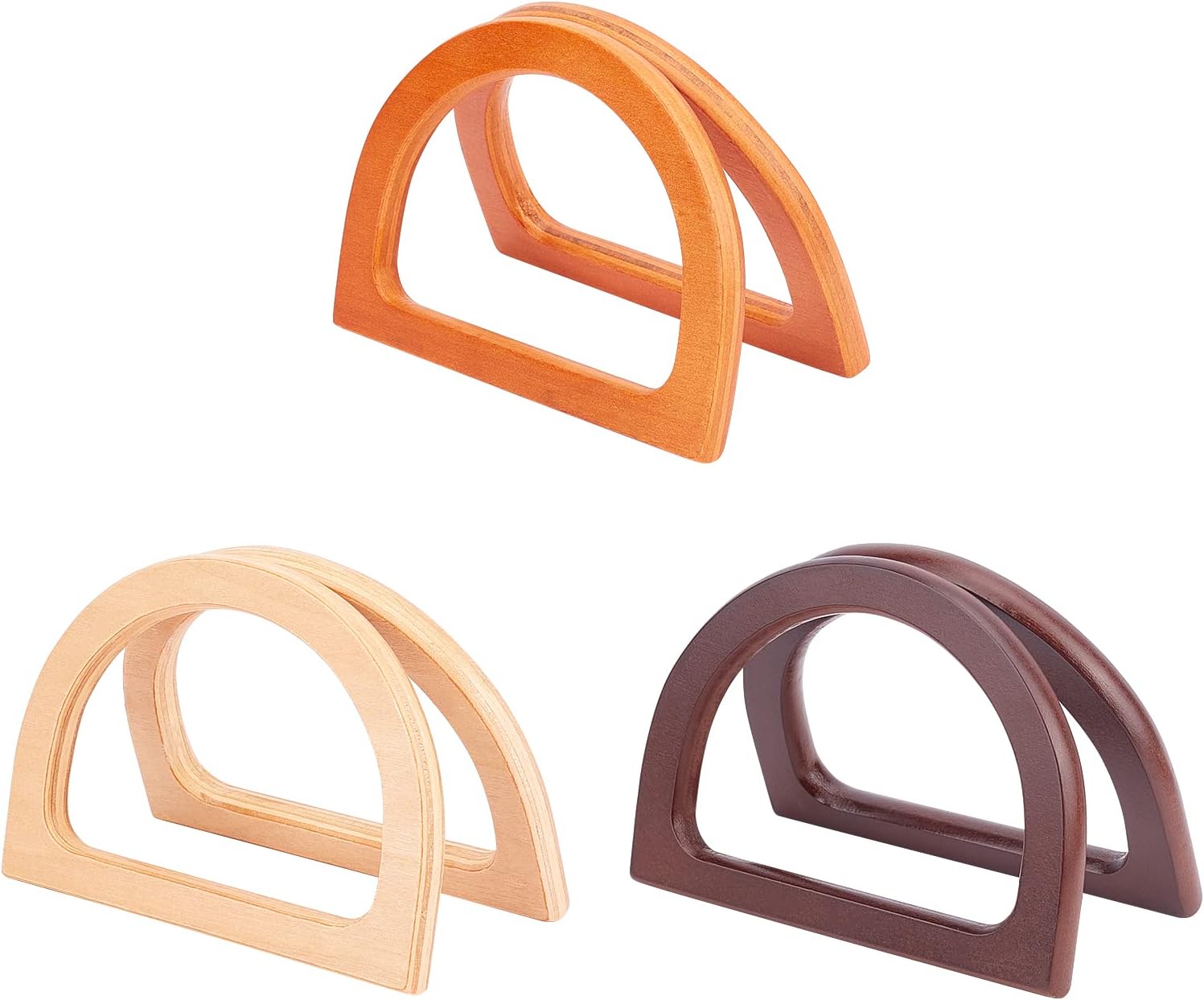Amazon.com: PH PandaHall 3 Colors D-Shaped Handbag Handles, 6pcs Wood ...
