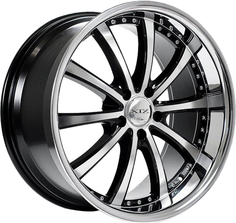 Amazon.com: XIX WHEELS X21 BLACK MACHINED W/SS.LIP 5X4.5 +20 - 20X8.5 ...