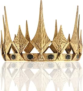 Amazon.com: YOVECATHOU Queen King Opal Crown Round Royal Crown For ...