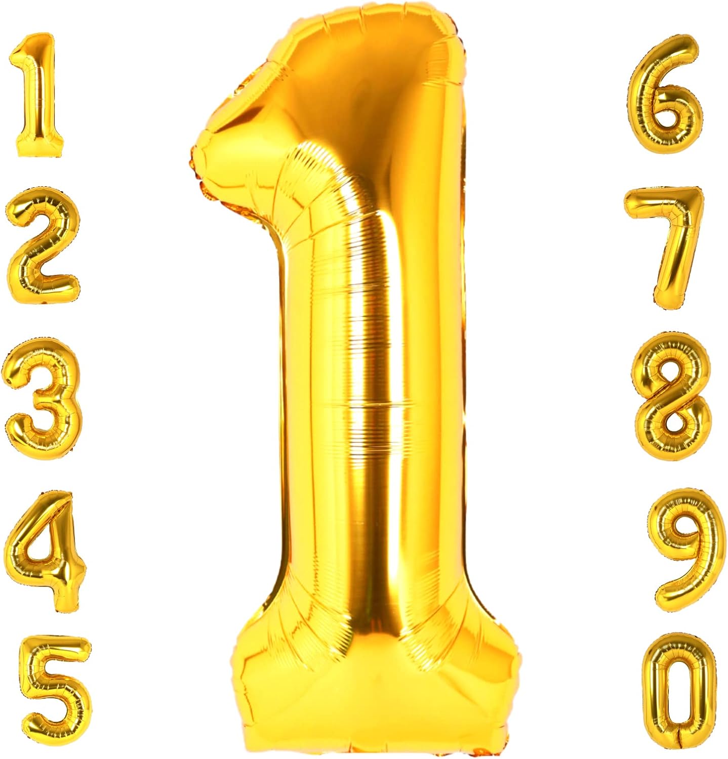Amazon.com: Huge 40 Inch Gold Number 1 Balloon One Balloon for First ...