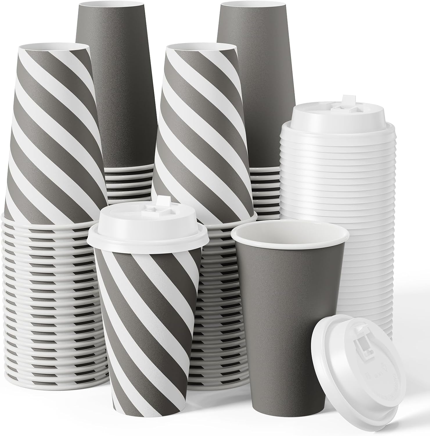 Amazon.com: JOLLY CHEF 100 Pack 16 oz Paper Coffee Cups, Disposable ...