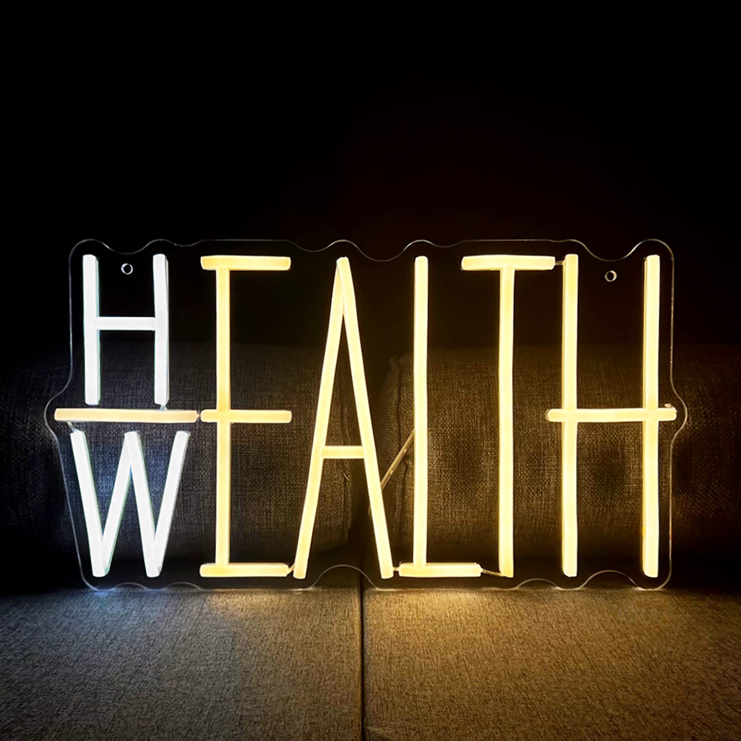 Amazon.com : Health&Wealth LED Neon Sign for Wall Decor, Health&Wealth ...