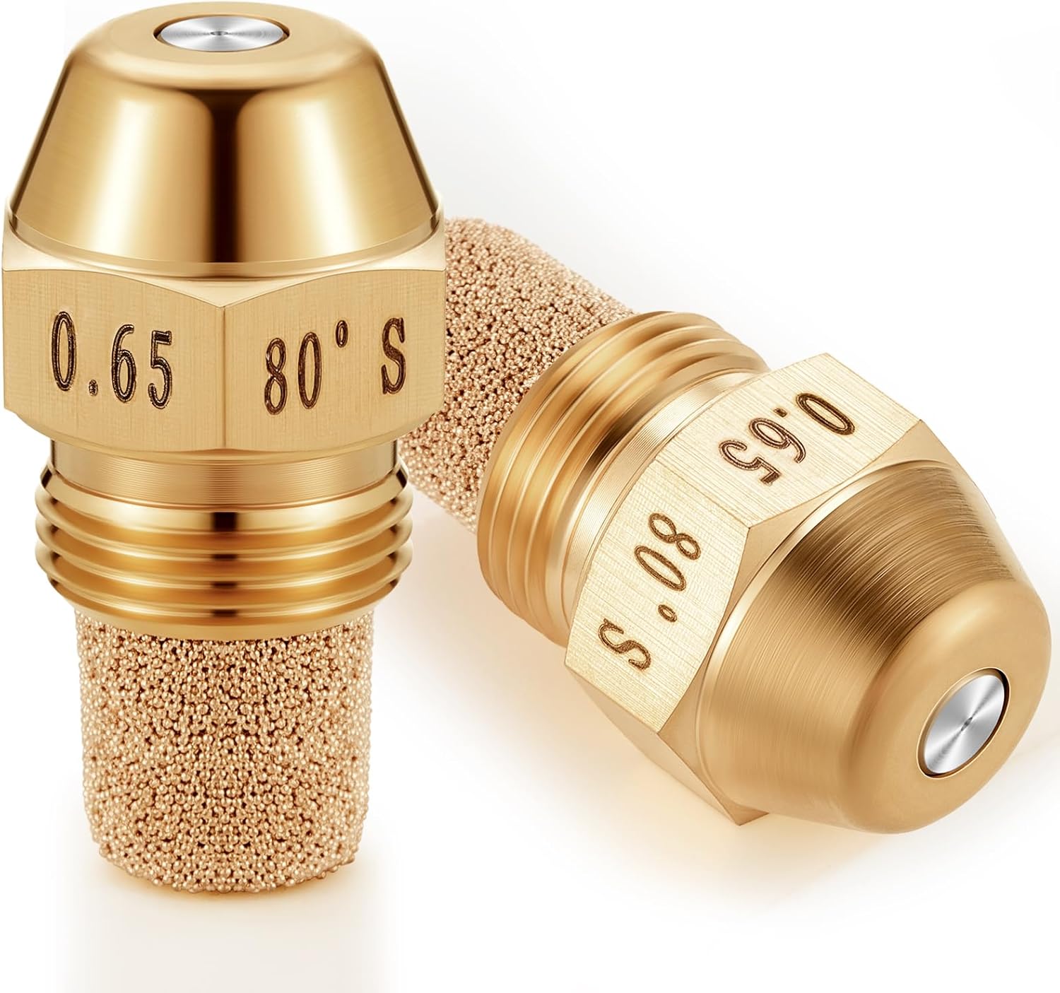Amazon.com: MorningRo 2 Pcs Solid Oil Burner Nozzle 0.65-80 B Replacement Spray Brass Oil Fuel ...
