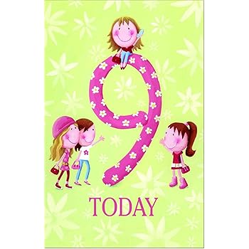 Twizler 9th Birthday Card for Girl with Dress – Age 9 Birthday Card ...
