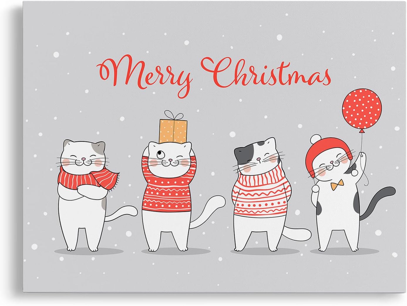 Amazon.com: VNWEK Christmas Canvas Wall Art,Christmas Cat Decorations ...