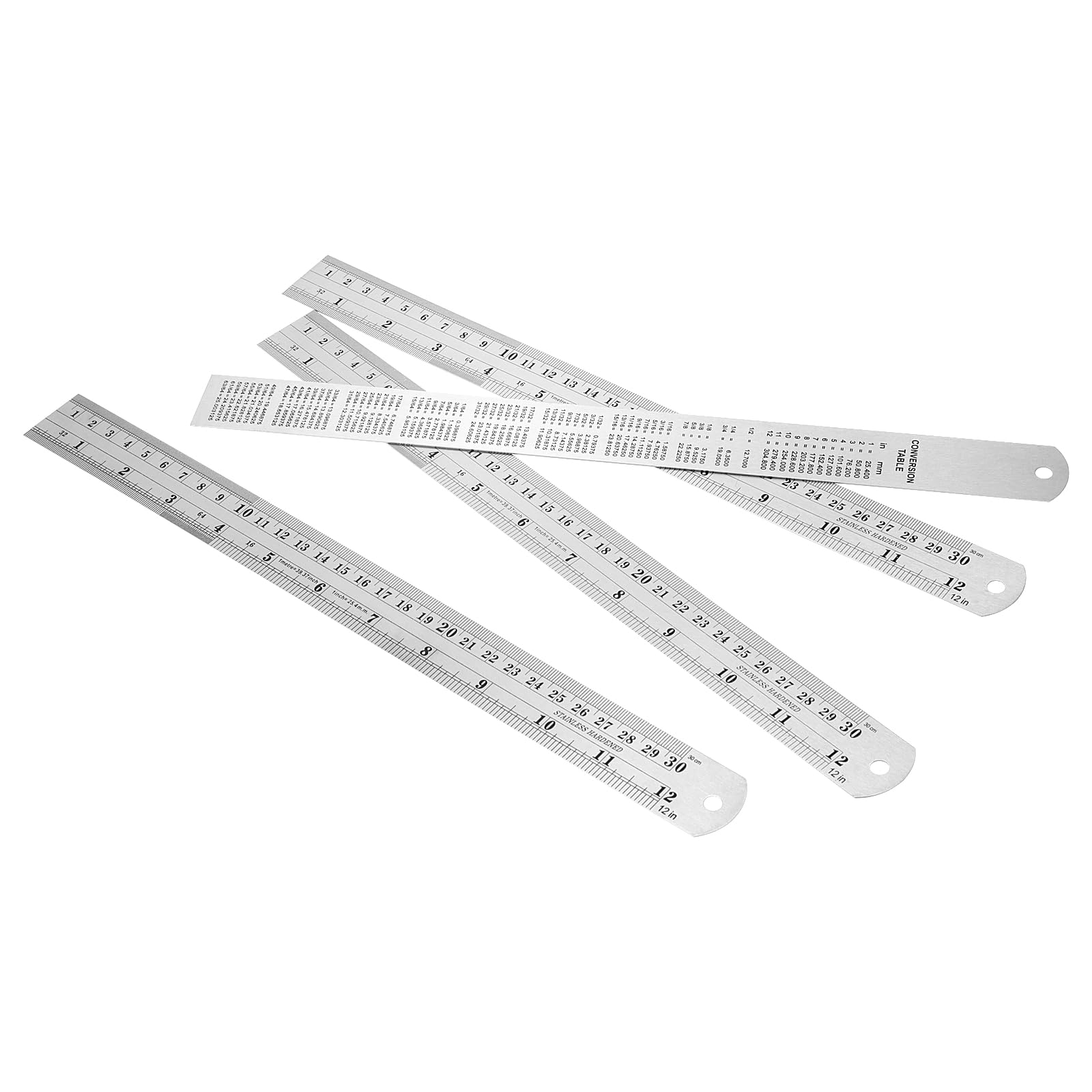 MUKLEI 30PCS 12 Inch Metal Straight Edge Ruler, Stainless Steel Ruler ...
