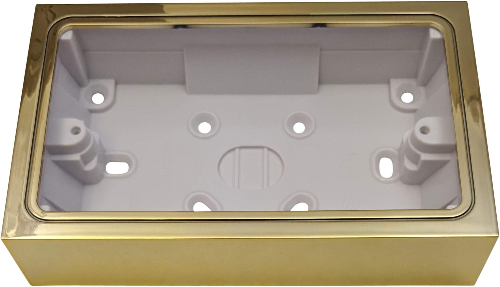 G&H 710B 2 Gang Polished Brass Surface Mounted Double 35mm Pattress Box ...