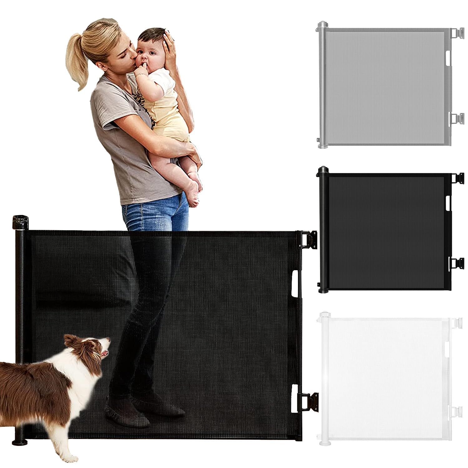 Amazon.co.jp: E-FINDS ベビーゲート ロール 伸縮 巻き取り 取付幅150cmまで バリアフリー 段差なし ロック機能 ペットゲート 赤ちゃん ペット 犬 台所 廊下 階段 ...