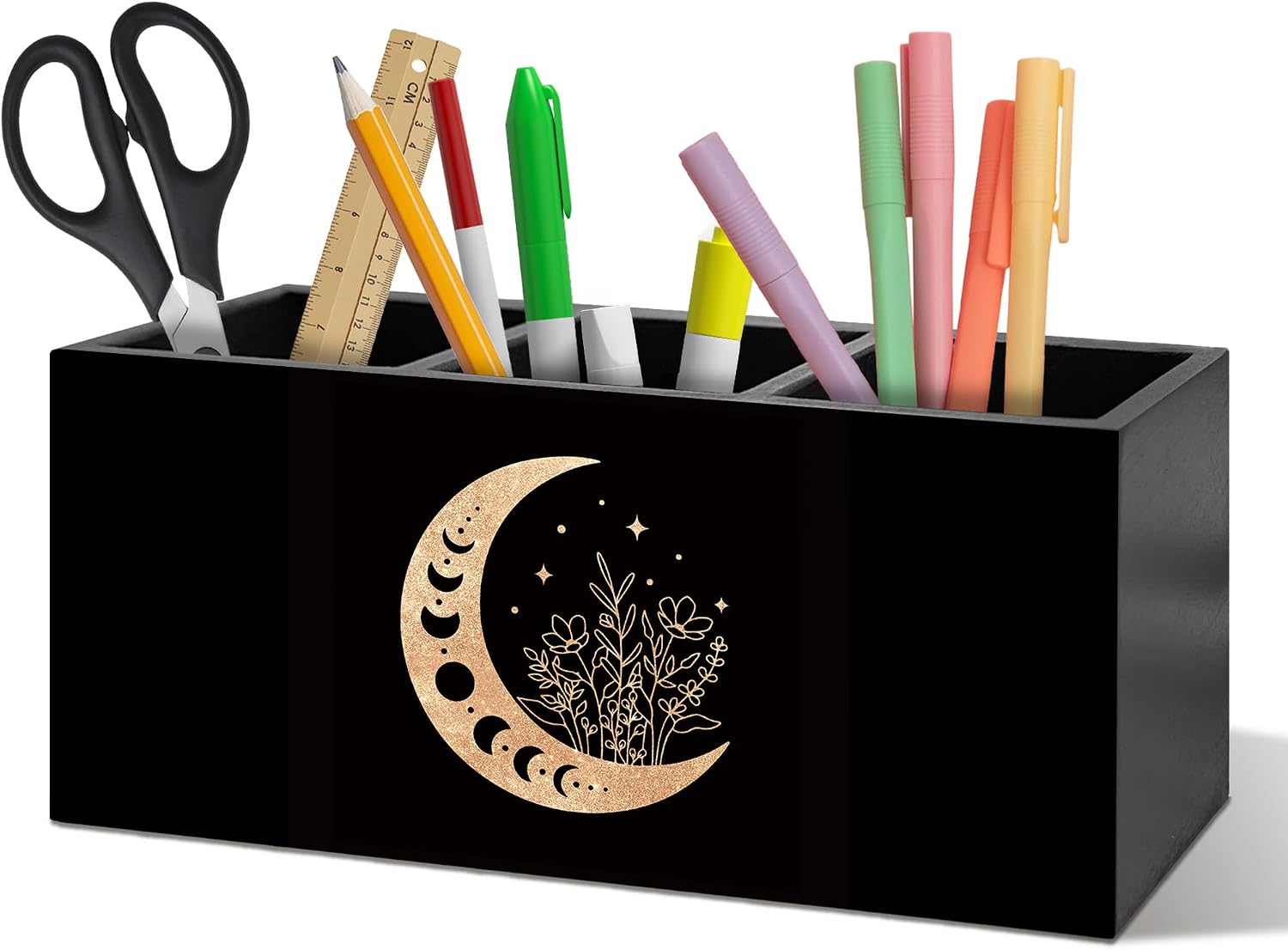 Amazon.com : ANIANG Witchy Floral Moon Pen Holder Organizer Desk Decor ...