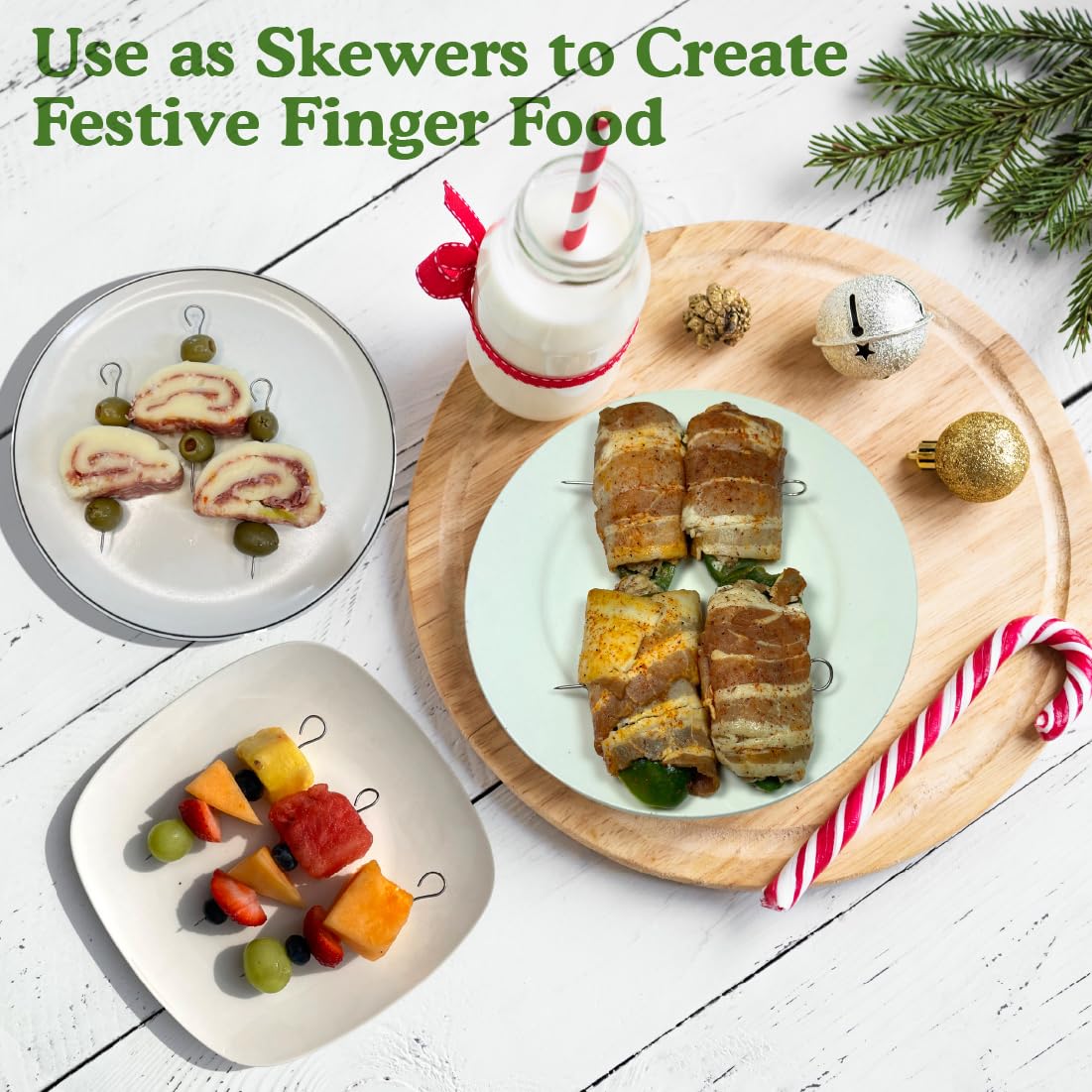 Snapklik.com : Turkey Lacers, Stainless Steel, Multi-Use Skewers For ...