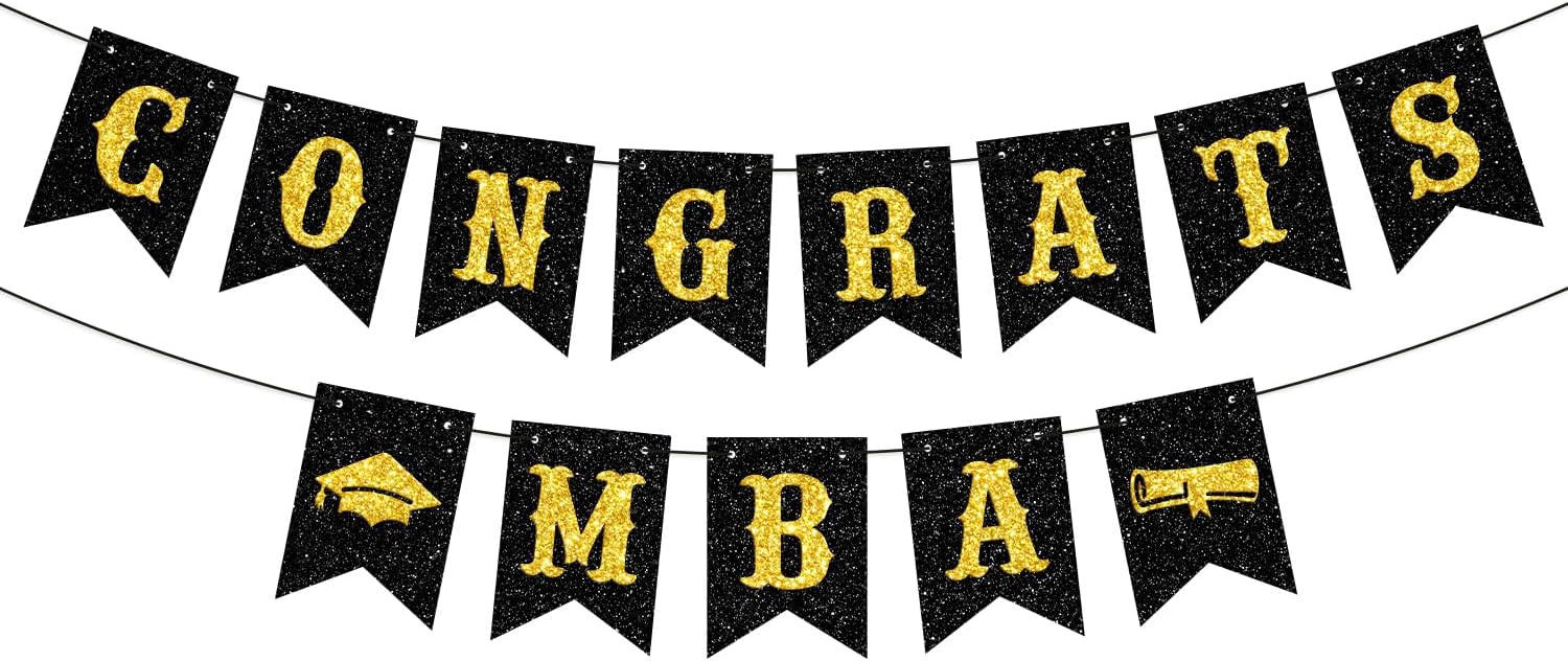 Amazon.com: LOVELY BITON Congrats MBA Banner, It's the MBA for Me ...