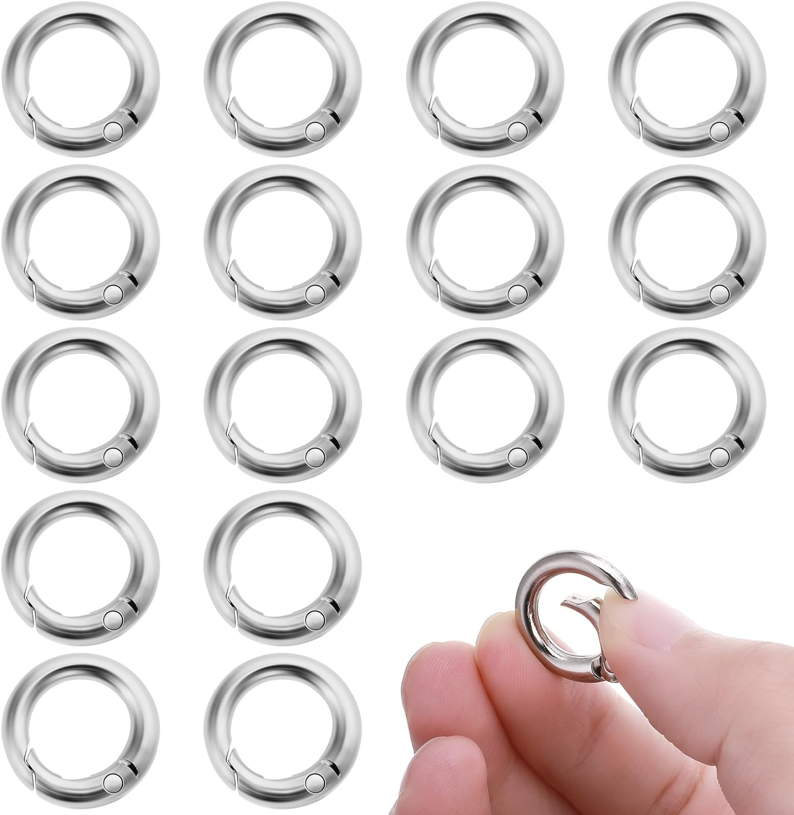 Oenothera 50 Pieces 27mm Spring O Rings, Metal Rings for Craft, Round ...
