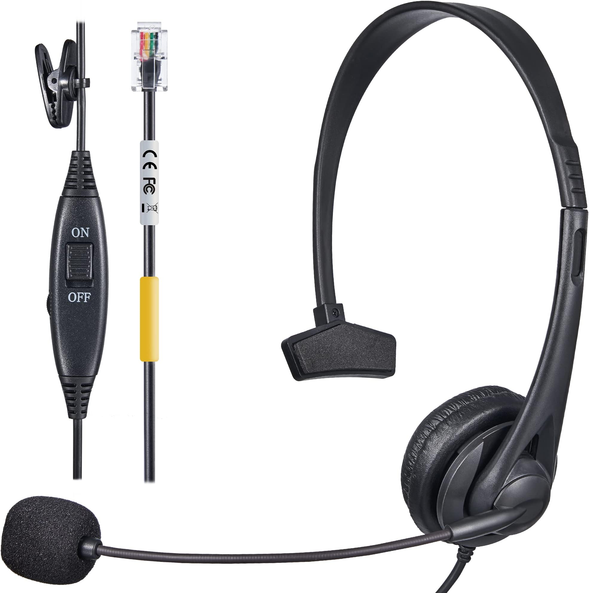 Amazon.com: Voistek Phone Headset with Microphone Noise Cancelling RJ9 ...