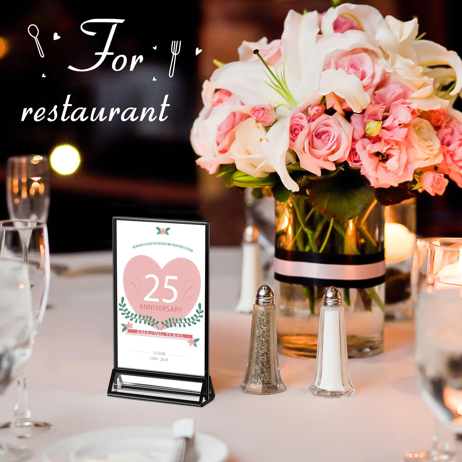 FairySandy 12 Pcs 4 x 6 Table Number Frames Clear Acrylic Sign Holder ...