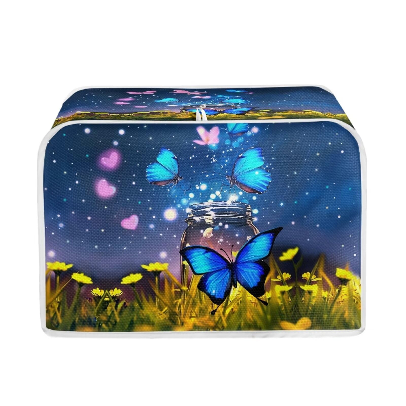 Amazon.com: Talayituse Butterfly Heart Flower Print 4 Slice Toaster ...