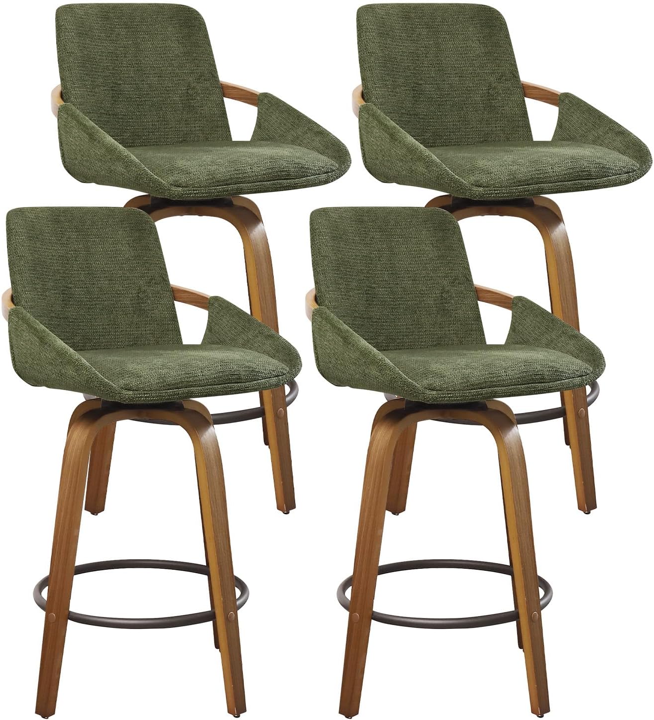 Amazon.com: Madaha Bar Stools Set of 4 Modern Swivel Bar Stools, 26 ...
