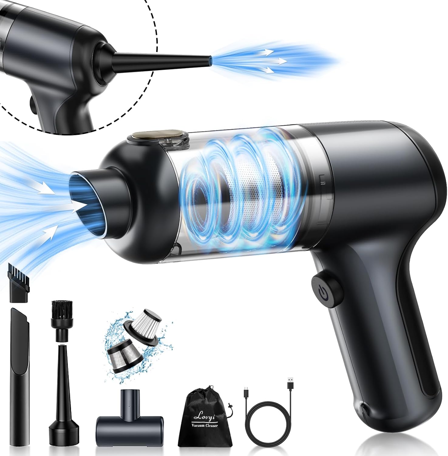 Amazon.com - Lovyi Mini Handheld Vacuum Cordless,Small Car Vacuum ...