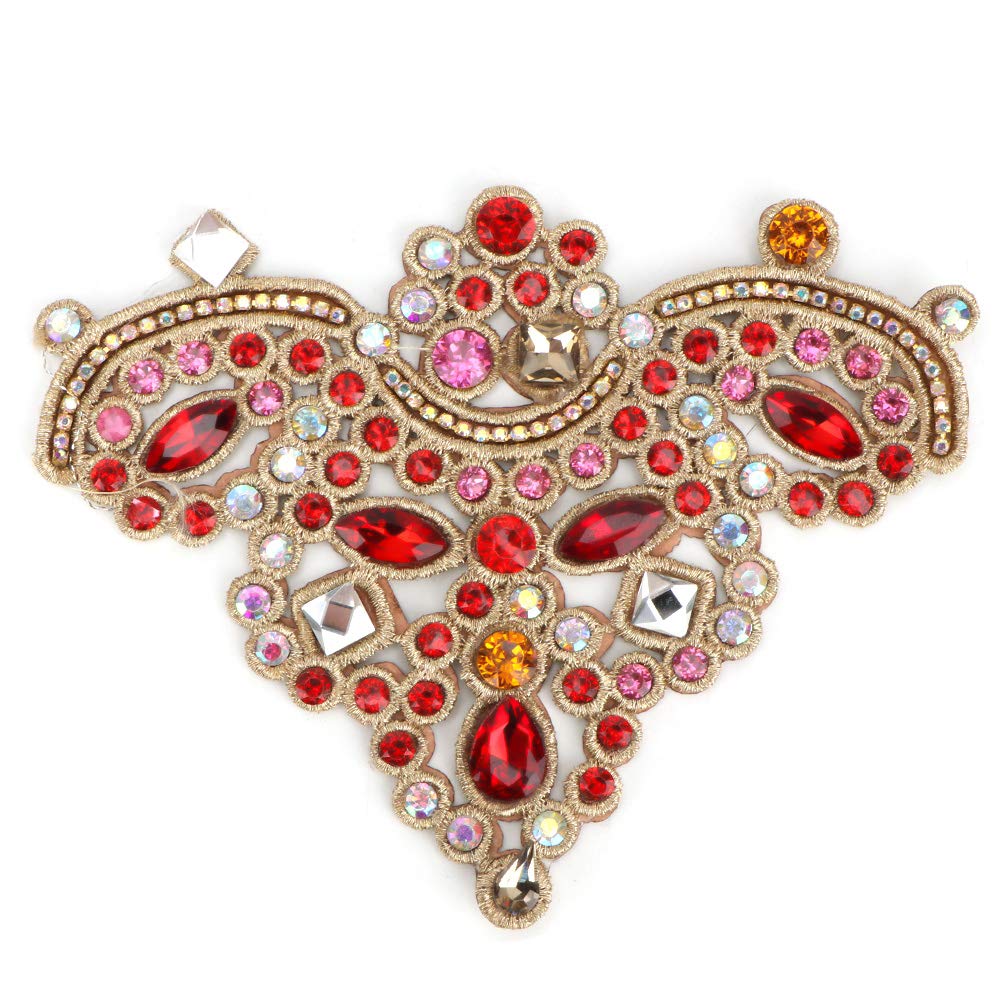 Amazon.com: 2 Pieces Rhinestone Applique, Crystal Applique Faux Pearl ...