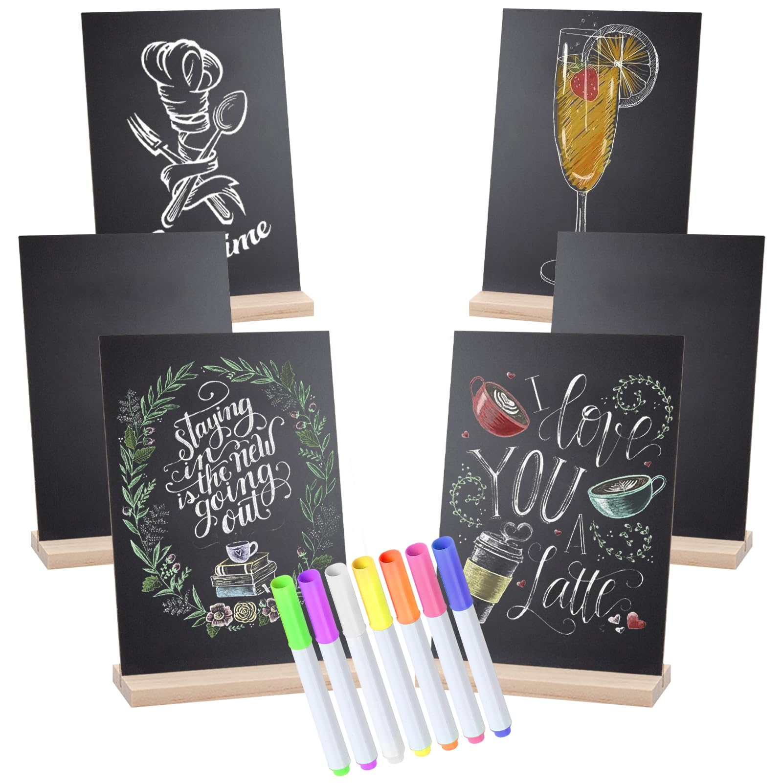 Snapklik.com : Small Chalkboard Signs, Double Side 6 X 9 Inch Wooden ...