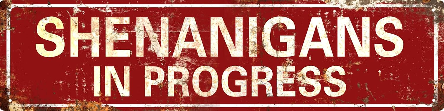 Amazon.com: AWISZZZ Vintage Metal Tin Sign Retro Shenanigans In ...