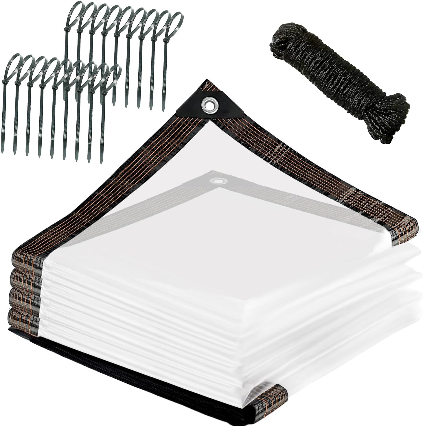 VIPITH Clear Tarp, 6.5 x 9.8 FT Clear Waterproof Tarps Transparent ...