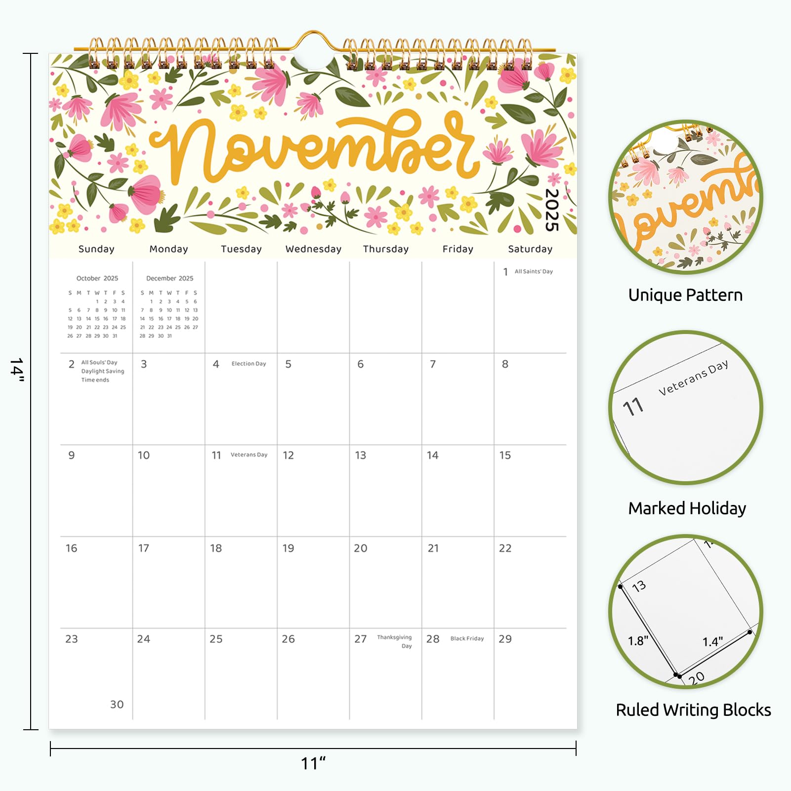 Snapklik.com : Zuozee Wall Calendar 2024-2025, 20 Months Large Wall ...