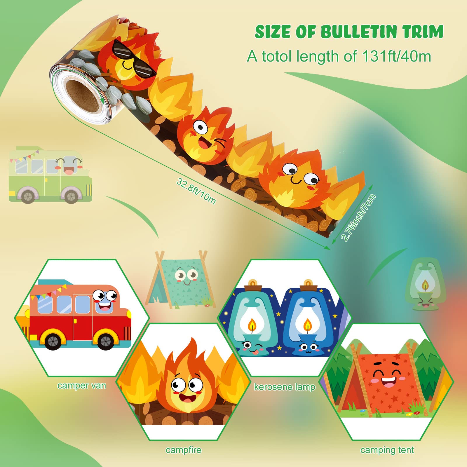 Snapklik.com : 4 Rolls 131 Ft Camping Bulletin Board Borders Camping ...