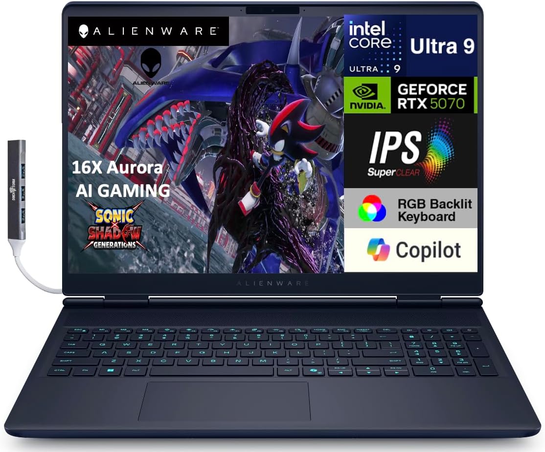 Amazon.com: Alienware 16X Aurora AC16251 AI Gaming Laptop 16.0" WQXGA ...