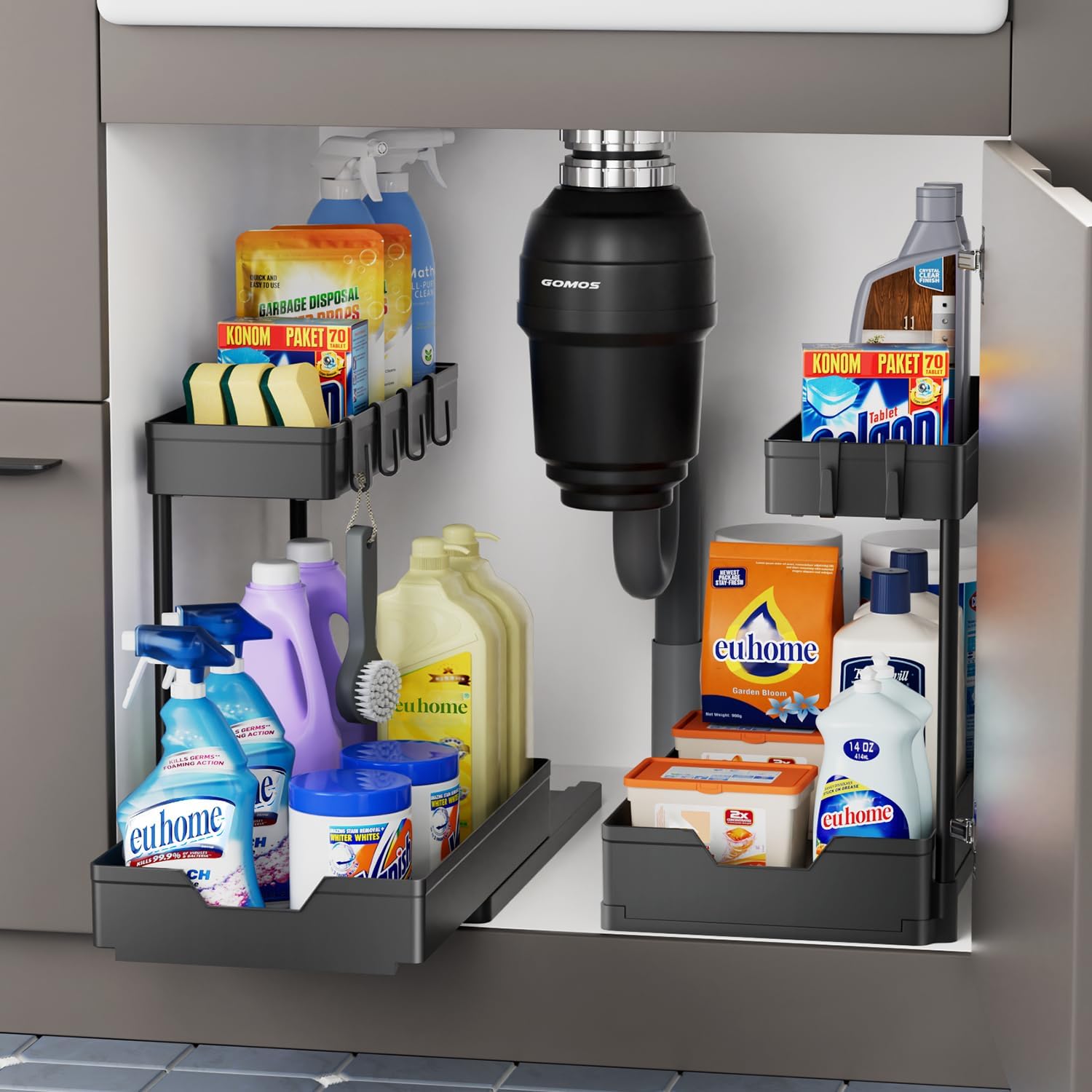 Amazon.com - LAMU 2Pack Under Sink Organizers and Storage, 2 Tier ...