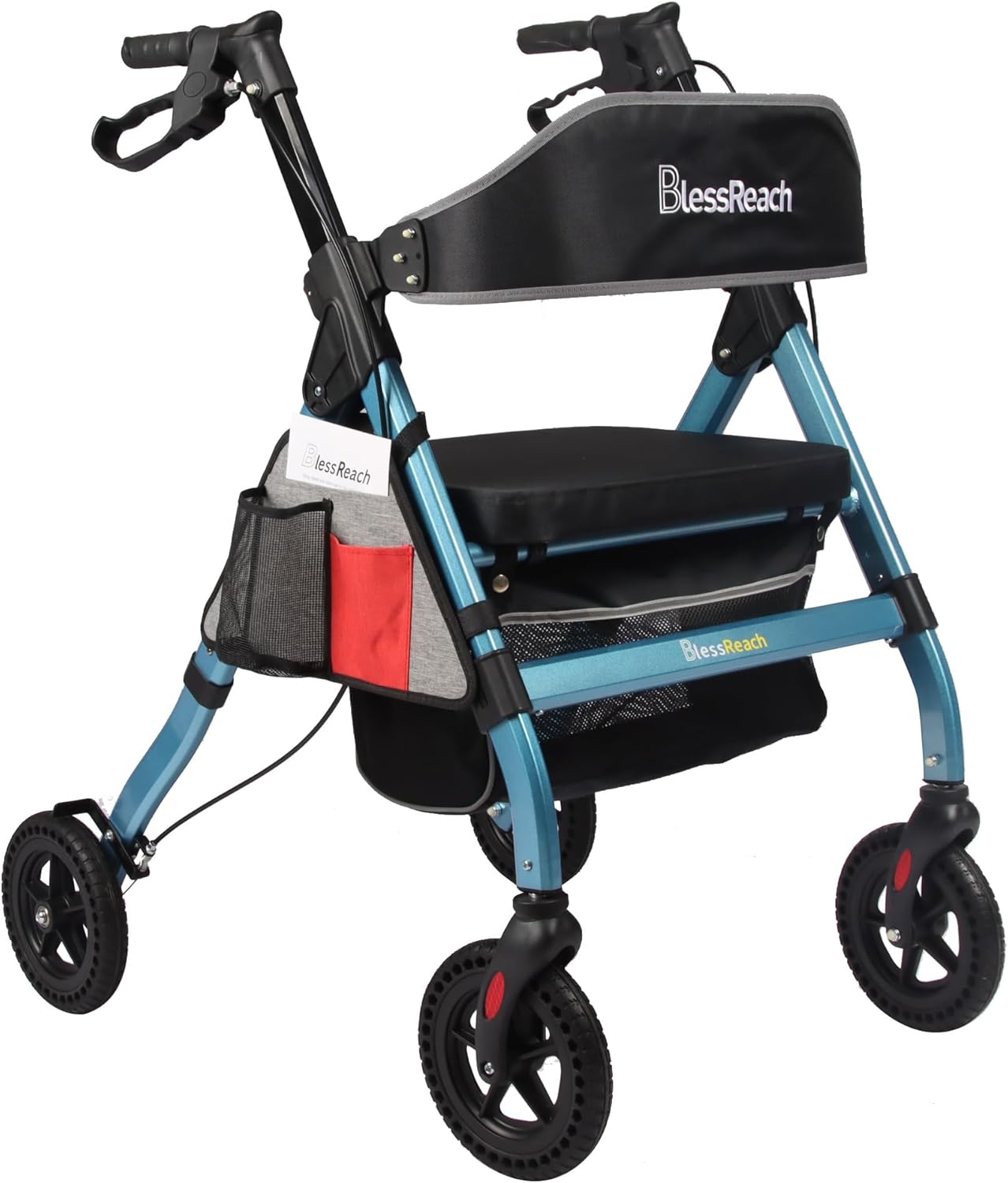 Amazon.com: BlessReach Heavy Duty Rollator Walker - Aluminum Rolling ...
